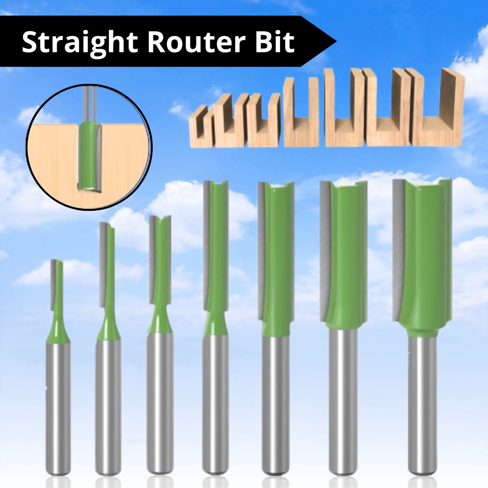 Jual Mata router kayu straght bit mata profil lurus shank 6mm | Shopee ...
