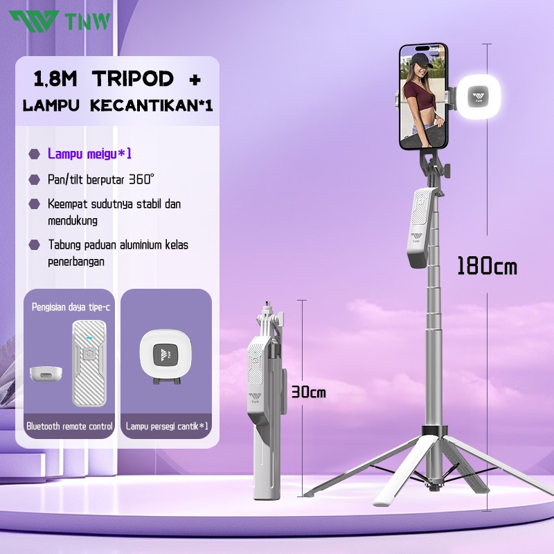 Jual Tnw S30 Tongsis Tripod Bluetooth 1 8m Fill Light Tongsis Tripod