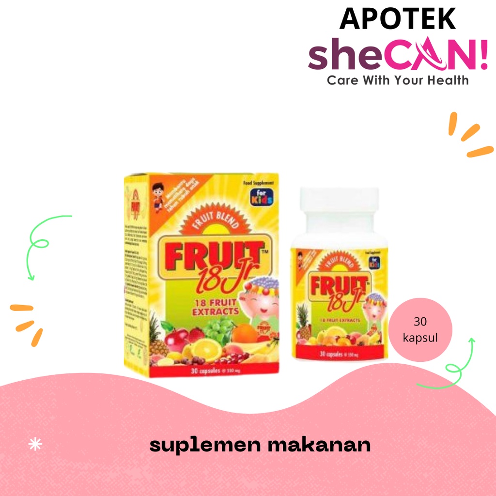 Jual Fruit 18 Junior 30 kapsul fruit blend 18 jr suplemen ekstrak buah ...