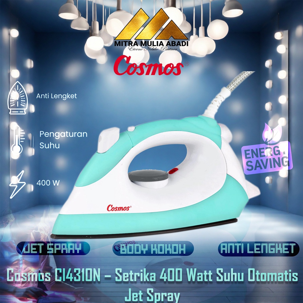 Jual Setrika Cosmos Jet Spray Anti Lengket CI 4310N Non Stick Soleplate ...