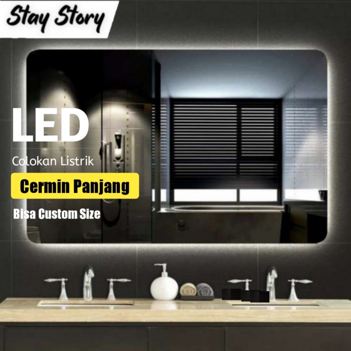 Jual Cermin Toilet Kamar Mandi Led / Kaca Wastafel Dinding Kotak Besar ...