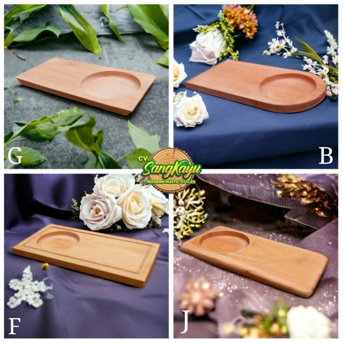 Jual Tatakan nampan kayu jati mahoni serving tray kayu wood coaster ...