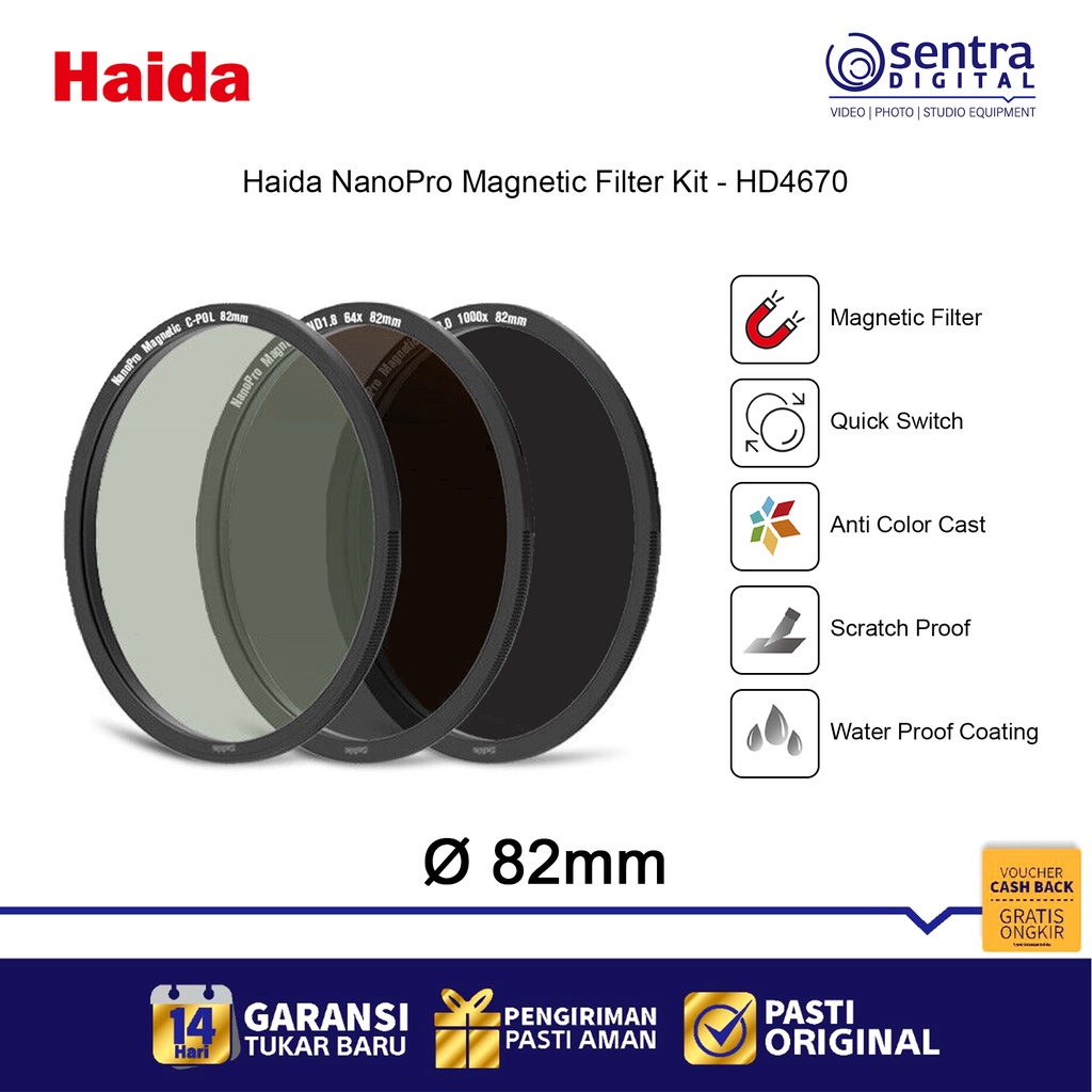 Jual Haida NanoPro Magnetic Filter Kit CPL ND 1.8 3.0 ( HD4670 ) 82mm | Shopee Indonesia