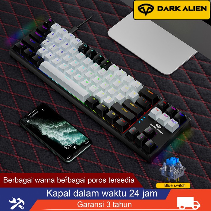 Jual DARK ALIEN K710 hotswap keyboard mechanical gaming TKL RGB ...