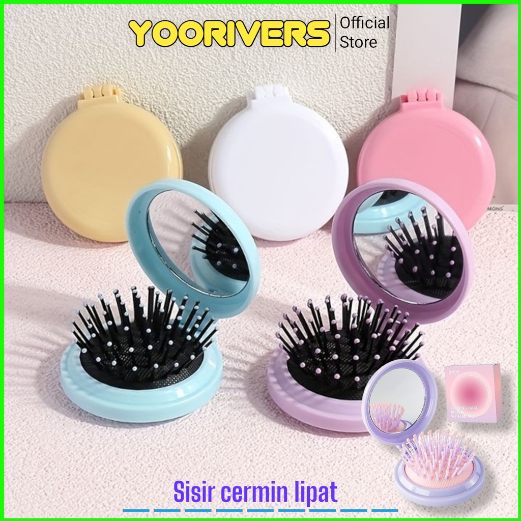 Jual Sisir Cermin Bulat Lipat - Sisir Rambut 2in1 Cermin Rias Mini ...