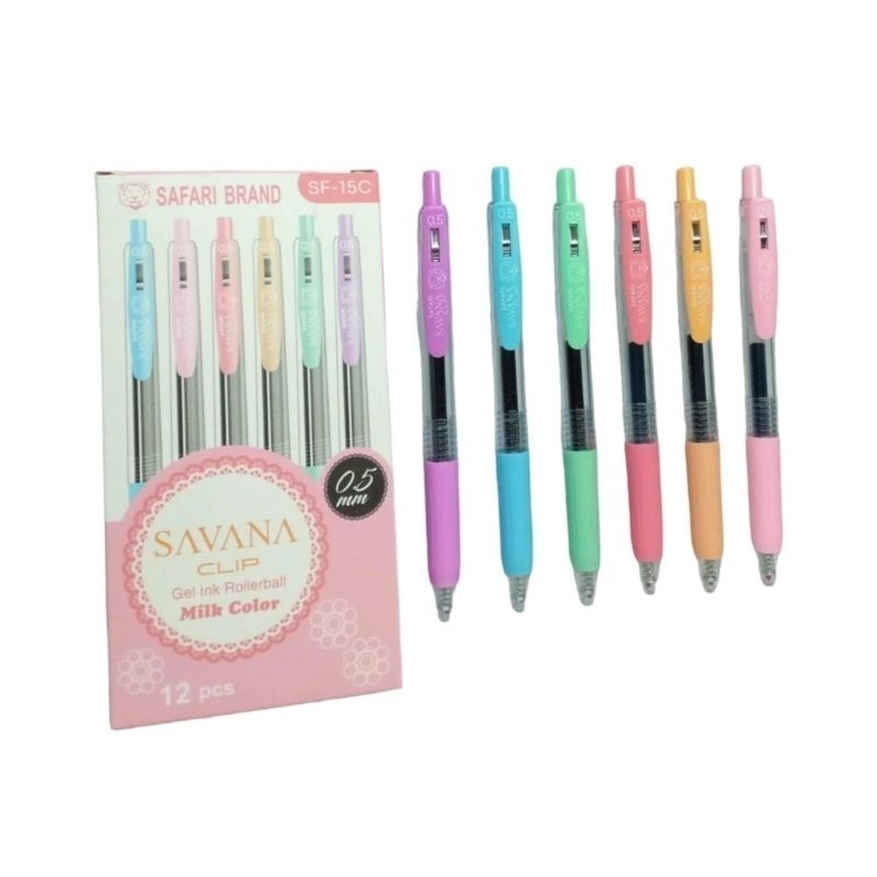 Jual Pulpen Gel Clik Ink Pen 0.5mm Milky Series (12pcs) || Ballpoin ...