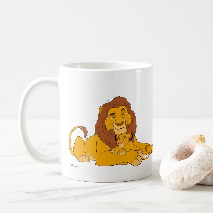 Jual Mug Custom Mufasa & Simba Resting Hug Coffee Mug Disney Lion King ...