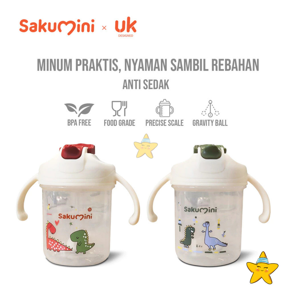 Jual HBK Sakumini 3in1 Gelas Minum Sedotan Anak Training Straw Sippy ...
