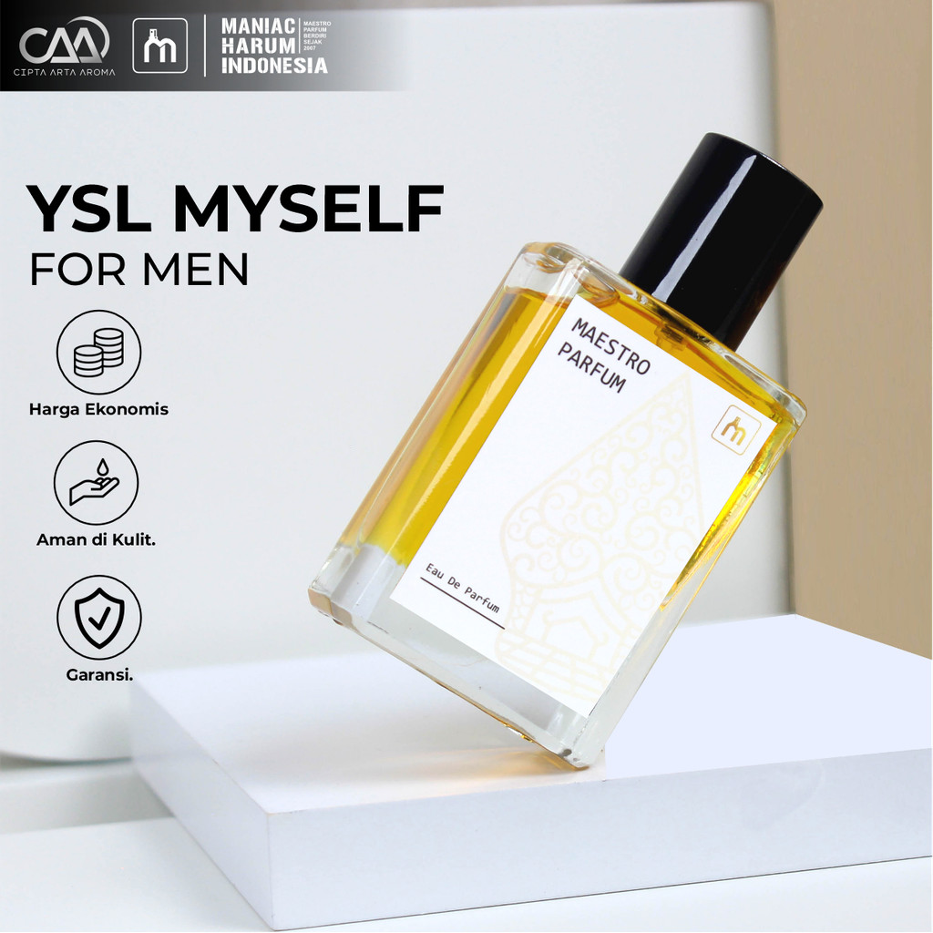 Jual Maestro Parfum YSL Mys3lf Parfum Pria Citrus, Woody, Sweet Tahan ...