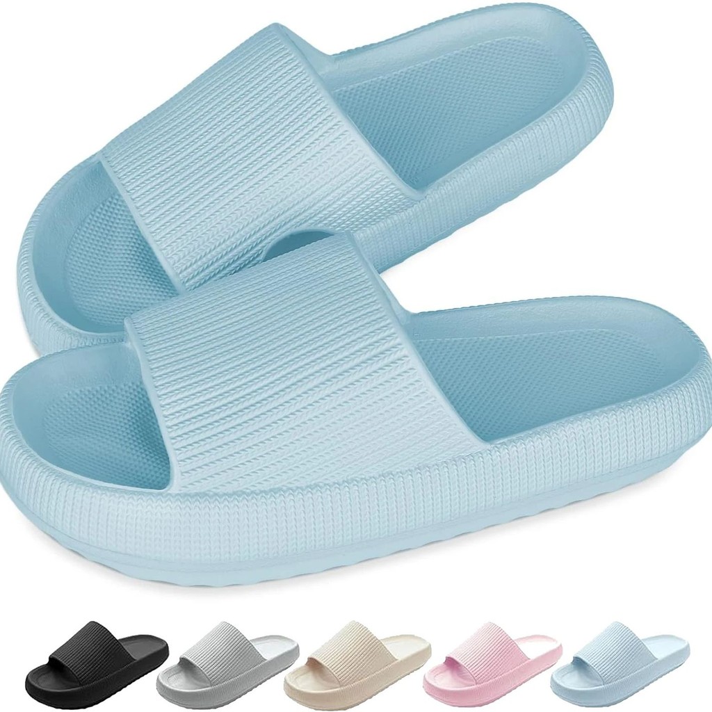 Jual Women Men Cloud Pillow Sliders Super Soft Cozisliders Slippers ...