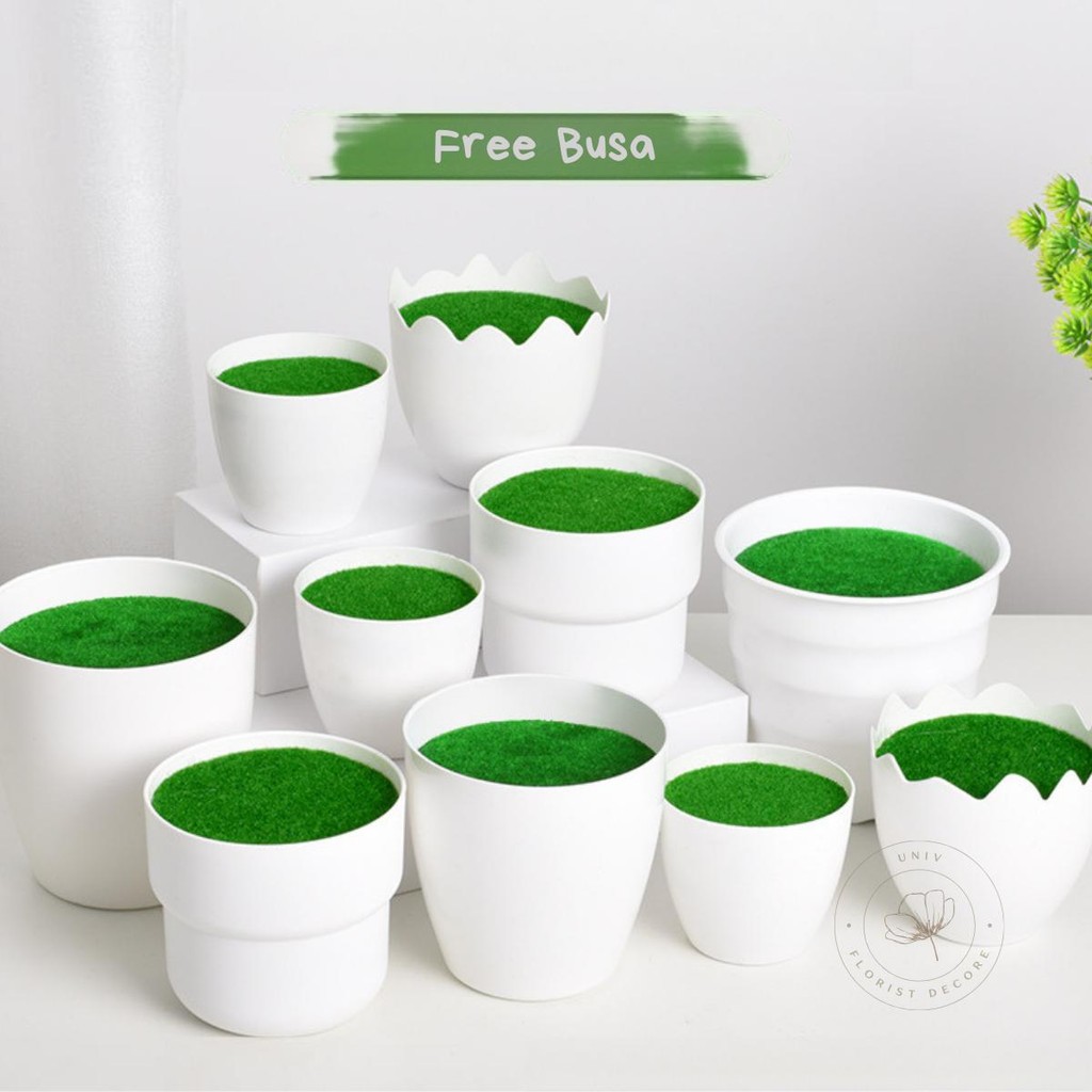 Jual POT PLASTIK BULAT UNTUK TANAMAN HIAS VAS BUSA LUMUT DEKORASI BUNGA ...