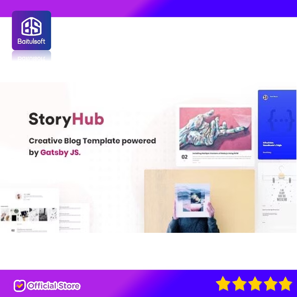 Jual STORYHUB - REACT GATSBY BLOG TEMPLATE | Shopee Indonesia