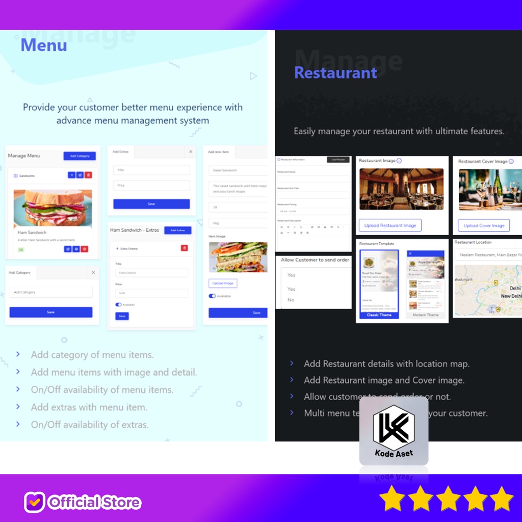 Jual SOURCE CODE APLIKASI QUICKQR - SAAS - QR CODE RESTAURANT MENU MAKER BY KODEASET | Shopee ...
