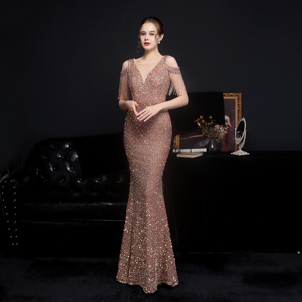 Jual 18580 # Phantom Payet Toast Gaun Pengantin Panjang Terima kasih ...
