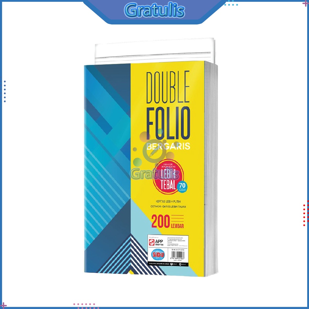 Jual KERTAS KERTAS FOLIO SIDU [200 LEMBAR] / DOUBLE POLIO BERGARIS 1 ...