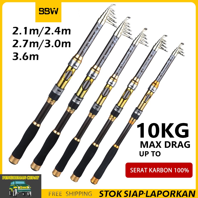 Jual BBW Spinning Fishing Rod 1.8m-3.6m 6 Color Fishing Pole Joran Pancing Spinning Carbon Fiber ...