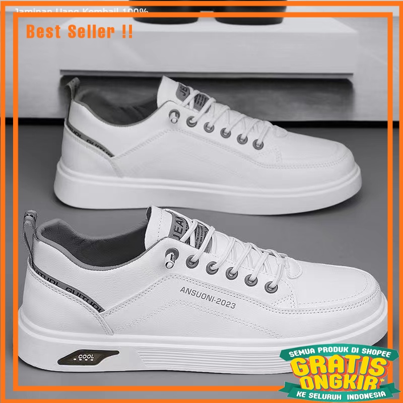 Jual Highland Sepatu Pria Putih Sneakers Tali Casual Sepatu Cowok ...