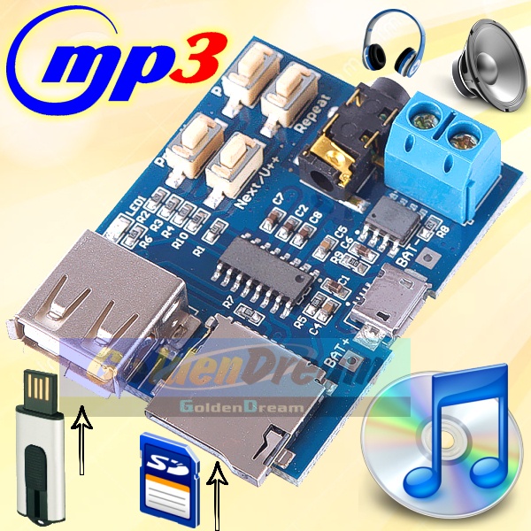 Jual MP3 Player Decoder Module from Flashdisk Music Player Arduino ...