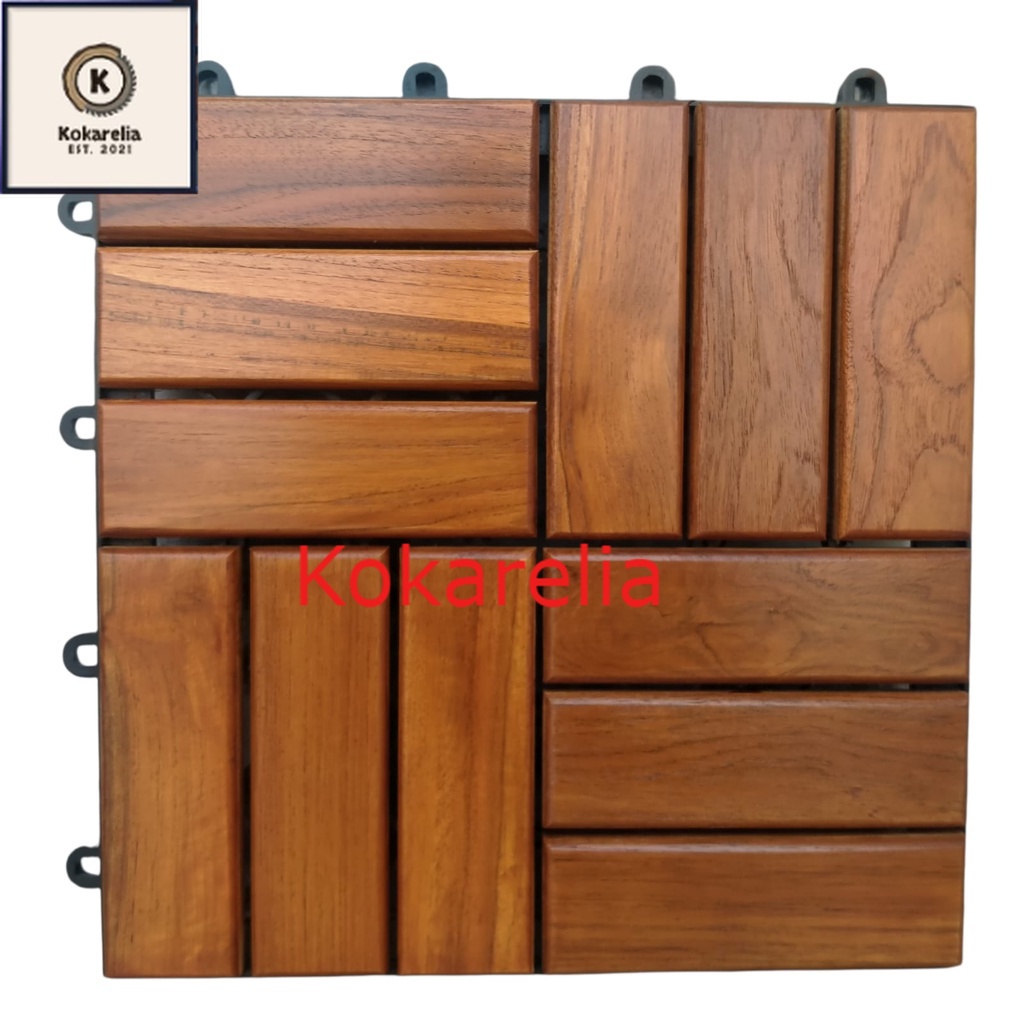 Jual LANTAI KAYU JATI bongkar pasang 30x30 cm / Decking tile / deck ...