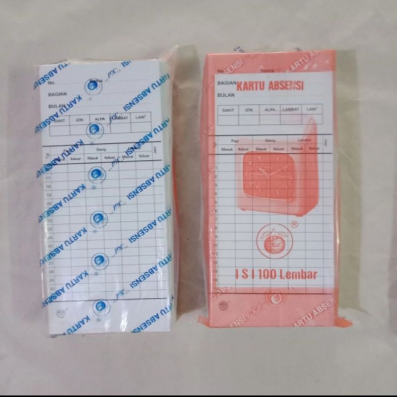 Jual Kartu absen amano/kartu absensi ceklok apel ( 1pak/100lbr ...