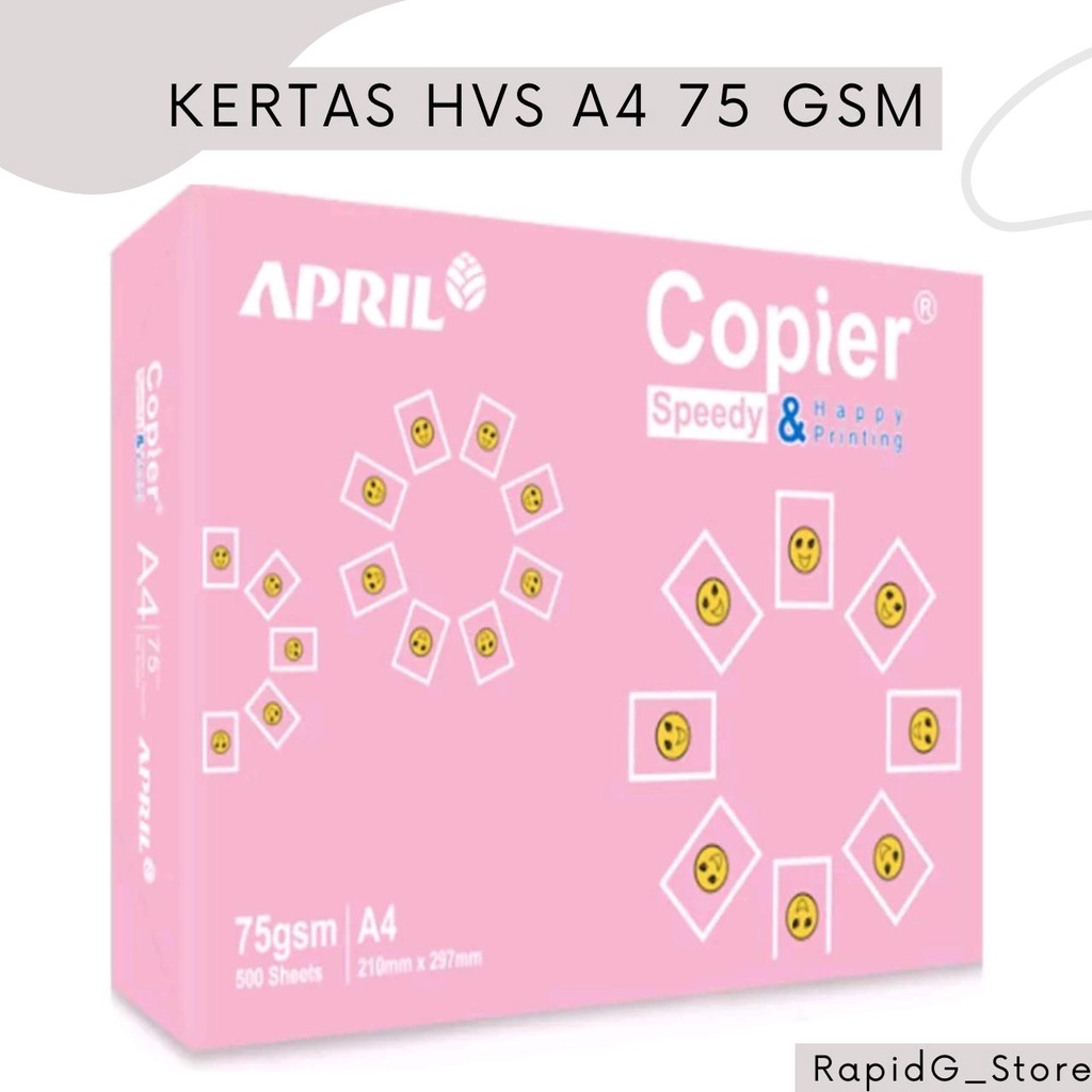 Jual Satu Rim Kertas HVS A4 75 GSM Copy Paper April Copier | Shopee ...