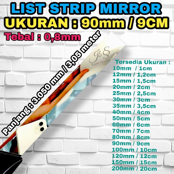 Jual ASS LIST PLAT STRIP MIRROR STAINLESS STEEL 201 90MMX305CMxT 0.8MM ...