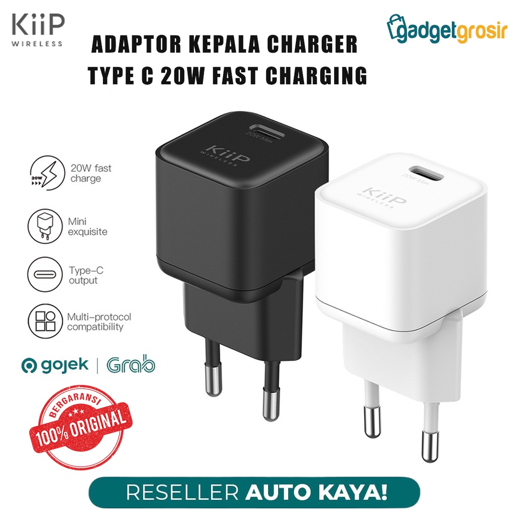 Jual Adaptor KiiP Wireless C16 / C31E Kepala Charger Type C 20W / 30W ...