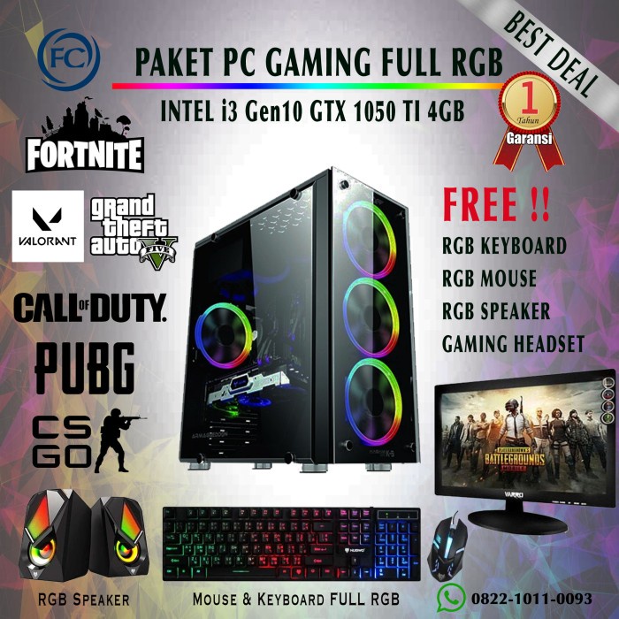 Jual PROMO BIG SALE PC GAMING & DESIGN FULL SET DDR4 I3-10100F / 16GB ...