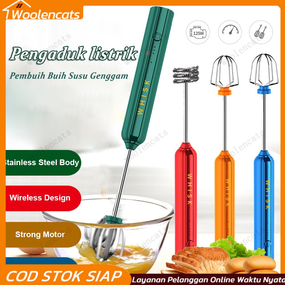 Jual Pembuih Susu Pengocok Telur Handheld Blender Milk Frother Electric ...
