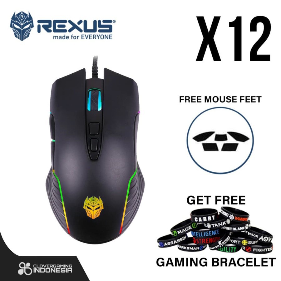 Jual Rexus Xierra X12 RGB Macro - Gaming Mouse | Shopee Indonesia