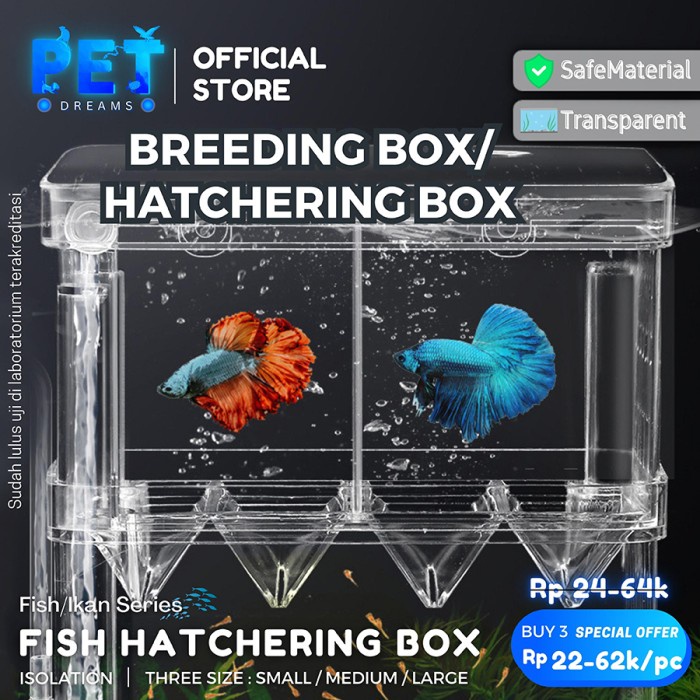Jual BREEDING BOX GUPPY / ISOLATION BOX / KOTAK KARANTINA IKAN CUPANG ...