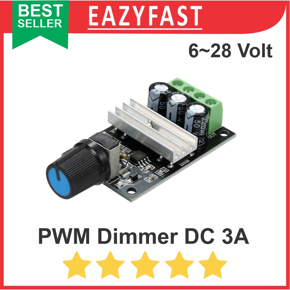 Jual Dimmer DC PWM Motor Speed Controller Dimer Pengatur Lampu LED 3A ...