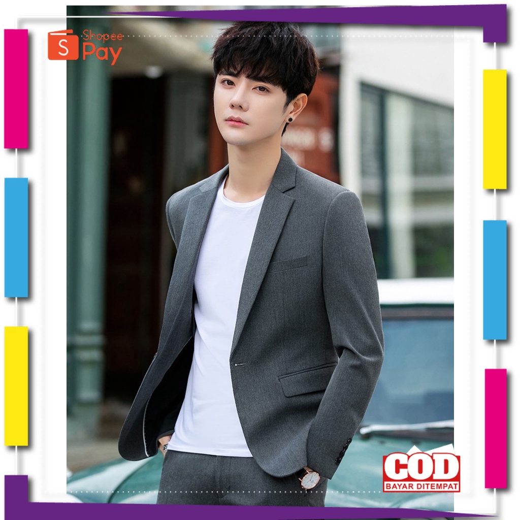 Jual PREMIUM KOREAN STYLE / Jas hitam premium / jas premium / jas ...