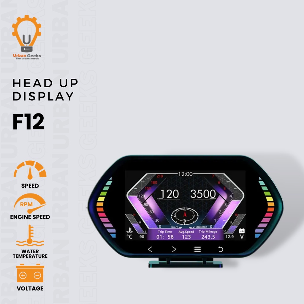 Jual Car Head Up Display F12 HUD OBD2 GPS Speedometer | Shopee Indonesia