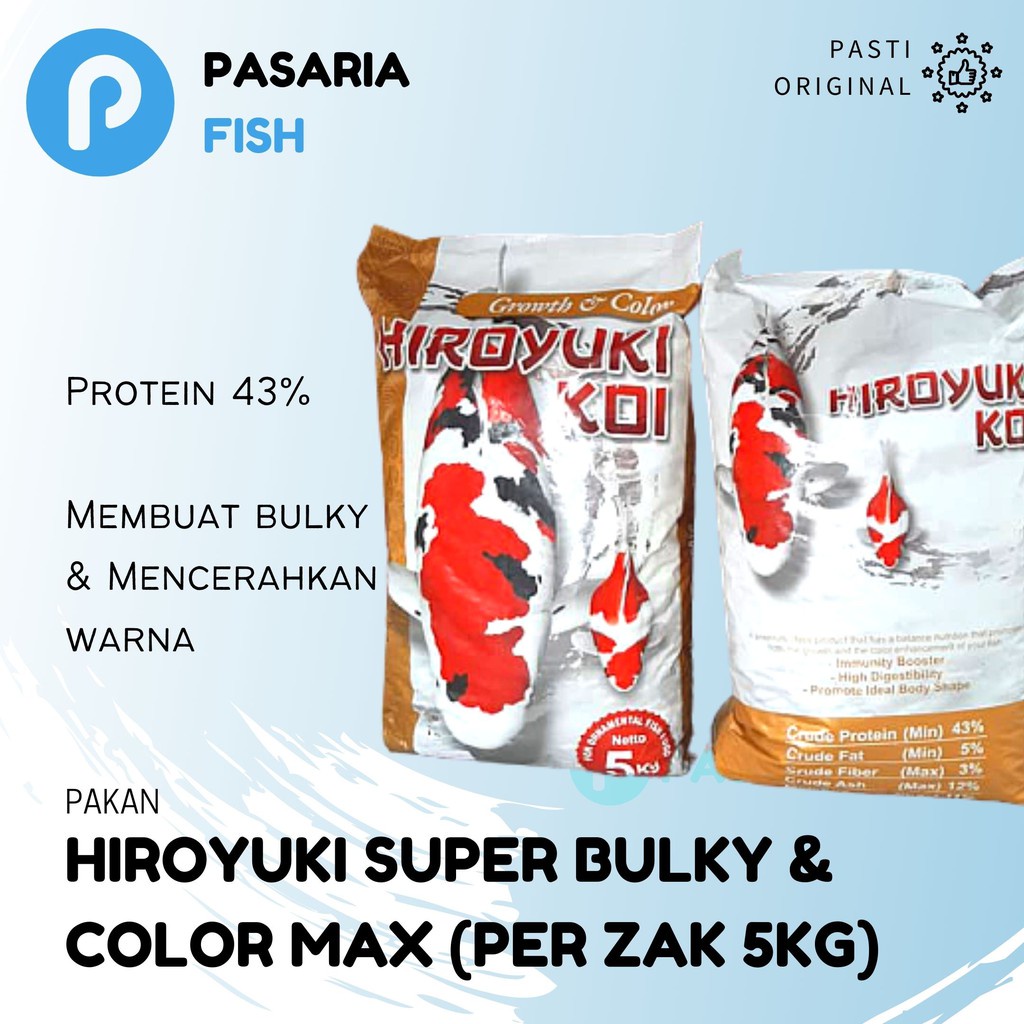 Jual JS46F Pakan Hiroyuki Koi Growth and Color/Kuning Protein Tinggi 5 ...