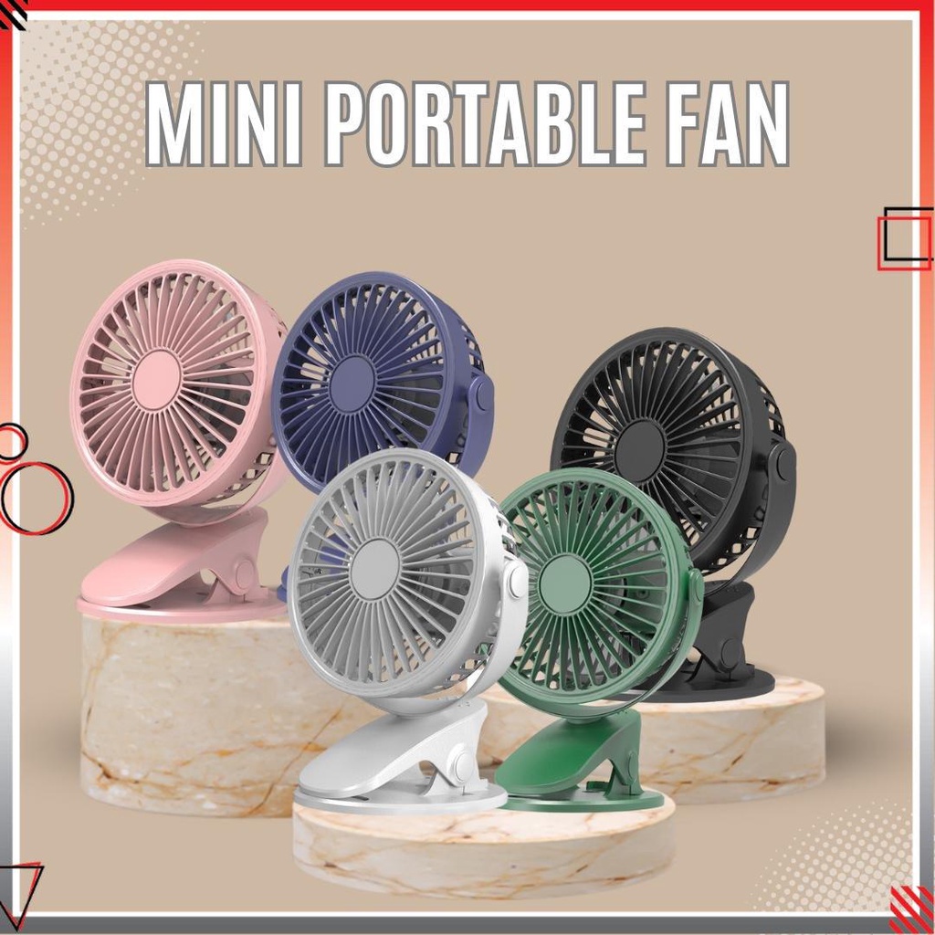 Jual Kipas Mini USB Clip Mini Fan Rotating Kipas Angin Meja Mini Jepit ...