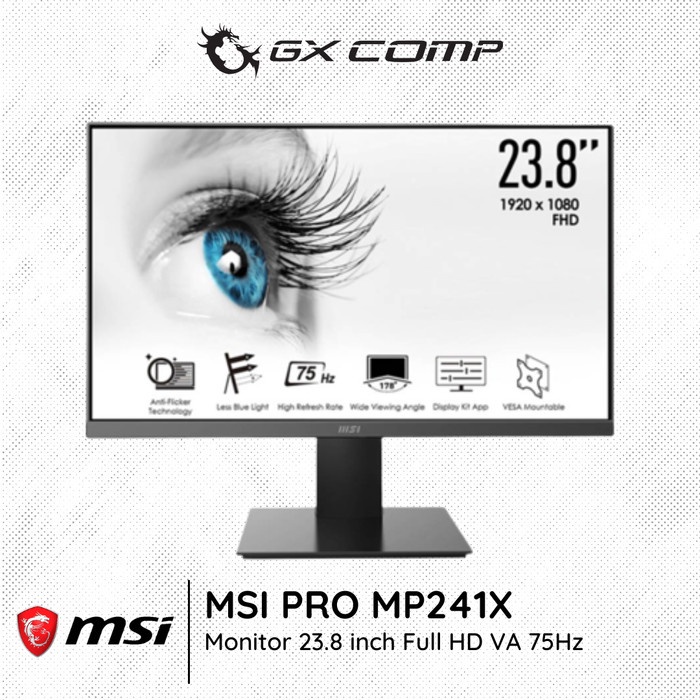 Jual MSI MONITOR PRO MP241X - 23.8 inch Full HD VA 75Hz - Monitor 24 ...