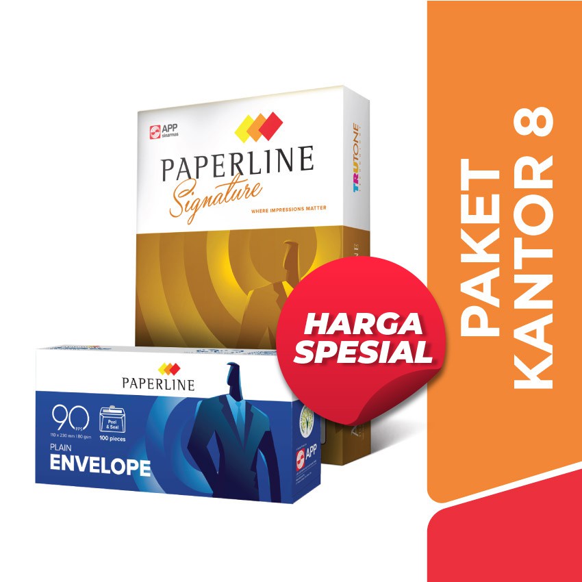 Jual Paperline Signature Paket Kantor 8 (Kertas HVS 80 GSM A4 1 rim ...