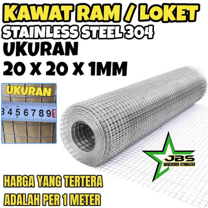 Jual KAWAT RAM/LOKET 20×20×1MM×1MTR STAINLESS SUS 304 GD27 | Shopee ...