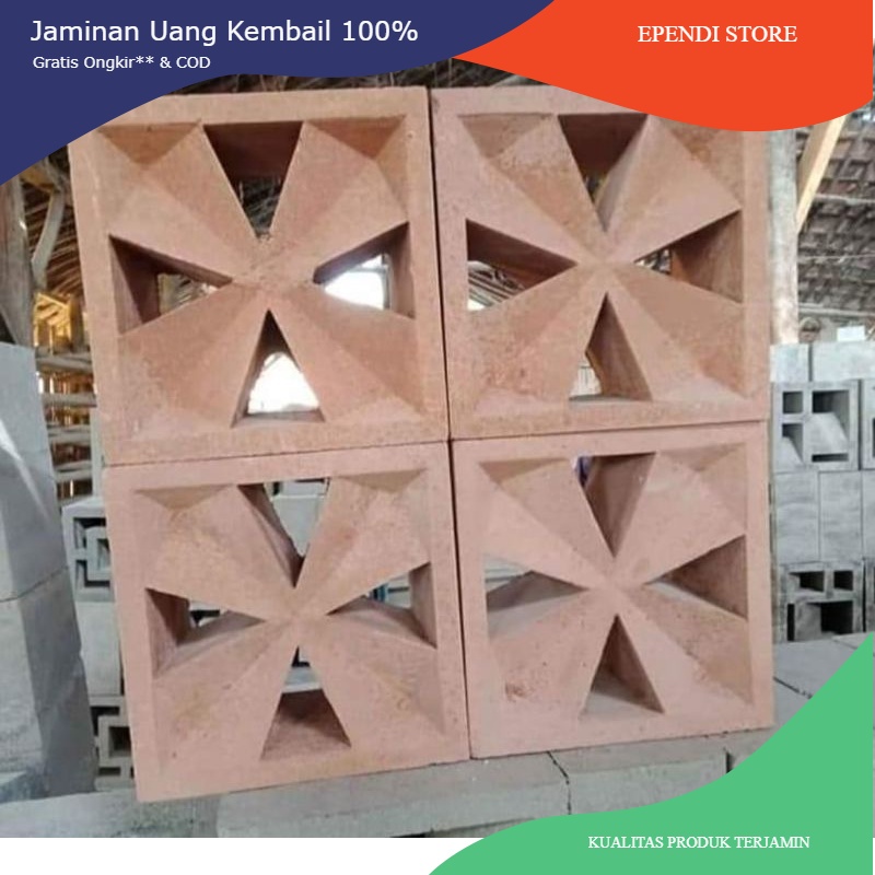 Jual roster beton/loster modern merah minimalis/lubang angin | Shopee ...