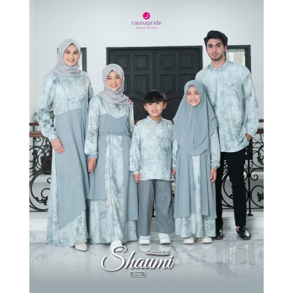 Jual Baju Sarimbit Keluarga Lebaran 2024 / Sarimbit Rauna Shaumi Grey ...