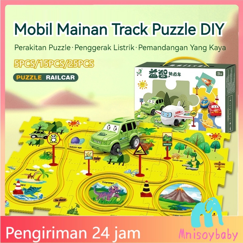 Jual 【COD】DIY Puzzle Track Mainan Mobil Elektrik Trek Automatic Move ...