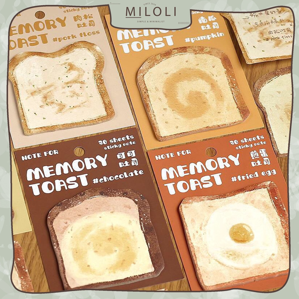 Jual [MILOLI] 30Lembar MEMORY TOAST Lucu Sticky Notes Memo Note Paper ...