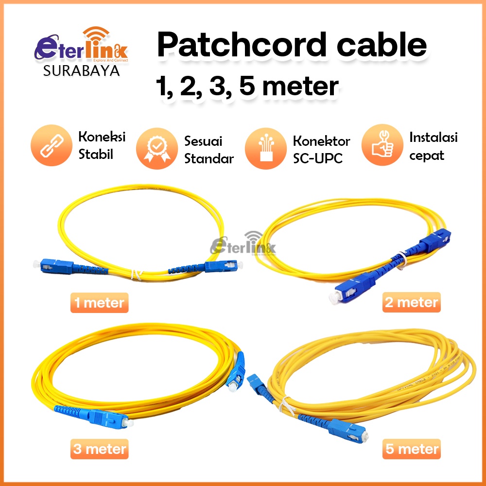 Jual Kabel Fiber Optic Patch Cord Warna Kuning 1M 2M 3M 5M FO Patch Cord Single Mode SC-SC 1PCS ...