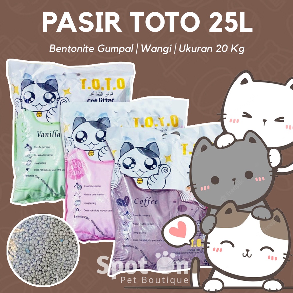 Jual (GOJEK) Toto & TARO Pasir Wangi Gumpal Kucing 20 Kg 25L Sak ...