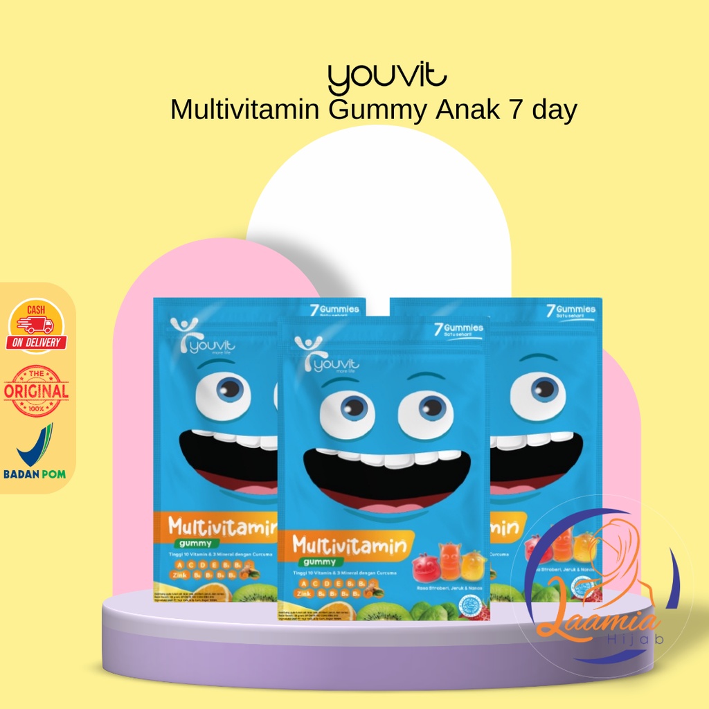 Jual Youvit Multivitamin Gummy Anak 7 Day Untuk Tumbuh Kembang | Multivitamin | Shopee Indonesia