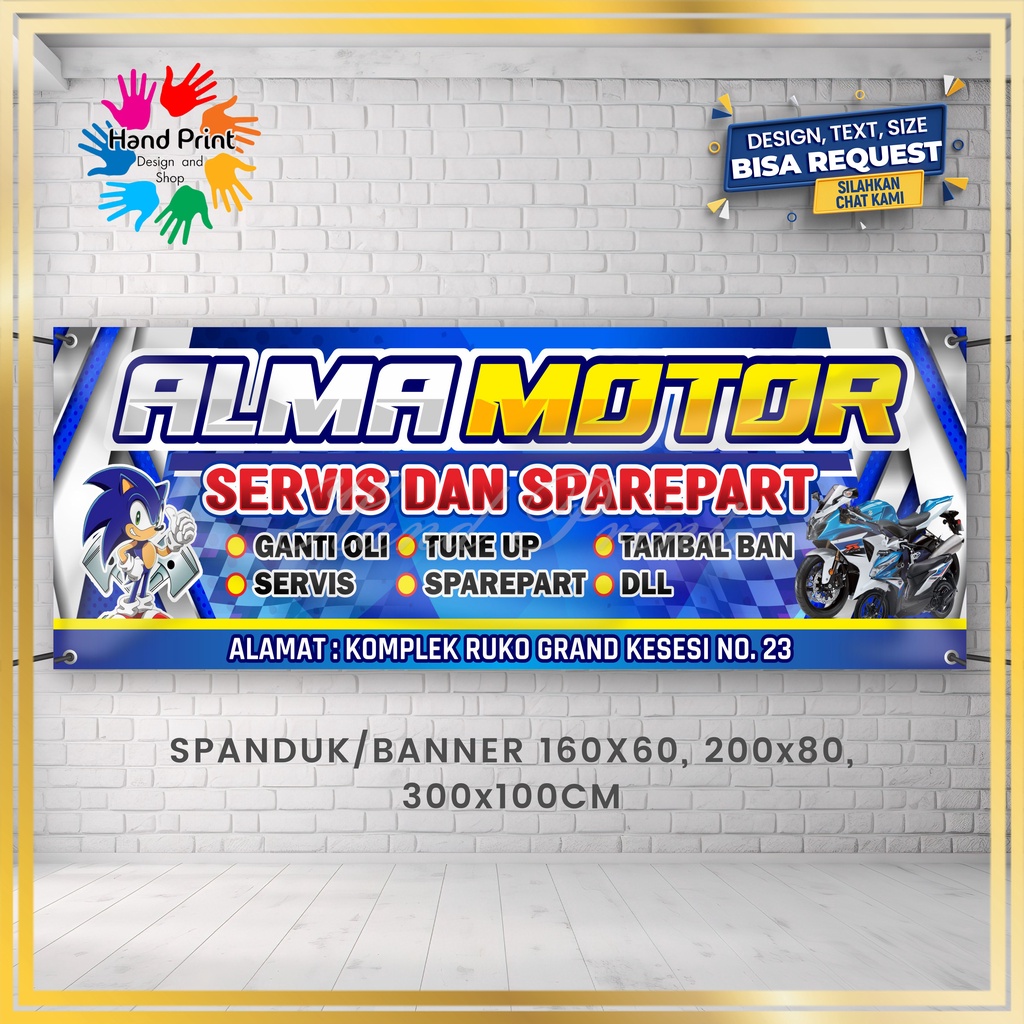 Jual Cetak SPANDUK / BANNER MMT Bengkel Motor Service Motor Variasi ...