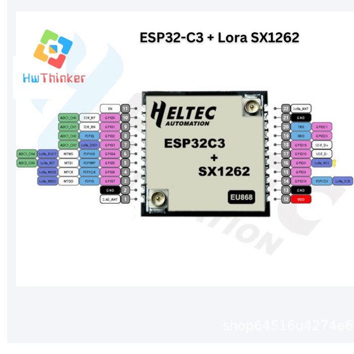 Jual Heltec Chip IC Lora Wireless 863MHz-928MHz ESP32-C3+SX1262 ...