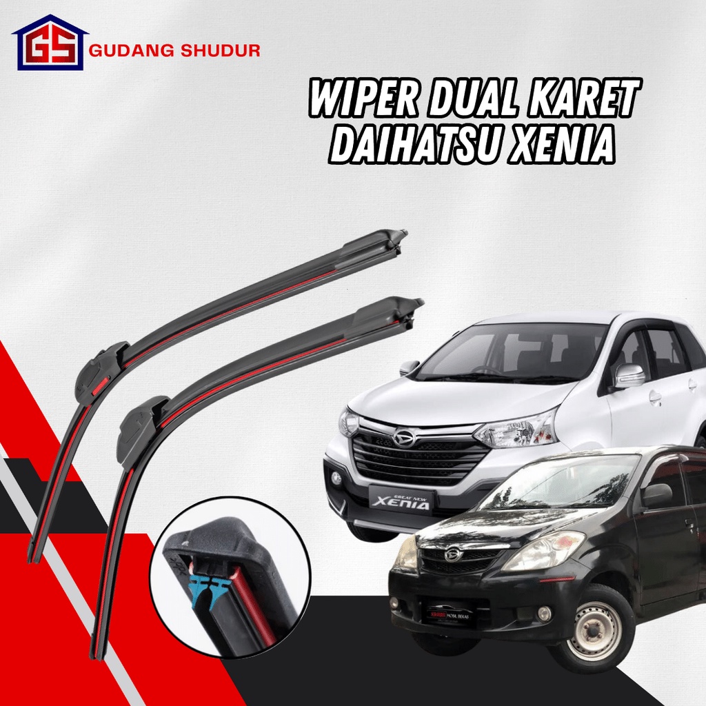 Jual Wiper Dual Karet Daihatsu Xenia / All New Grand Xenia Frameless Model Karet Ganda Double ...