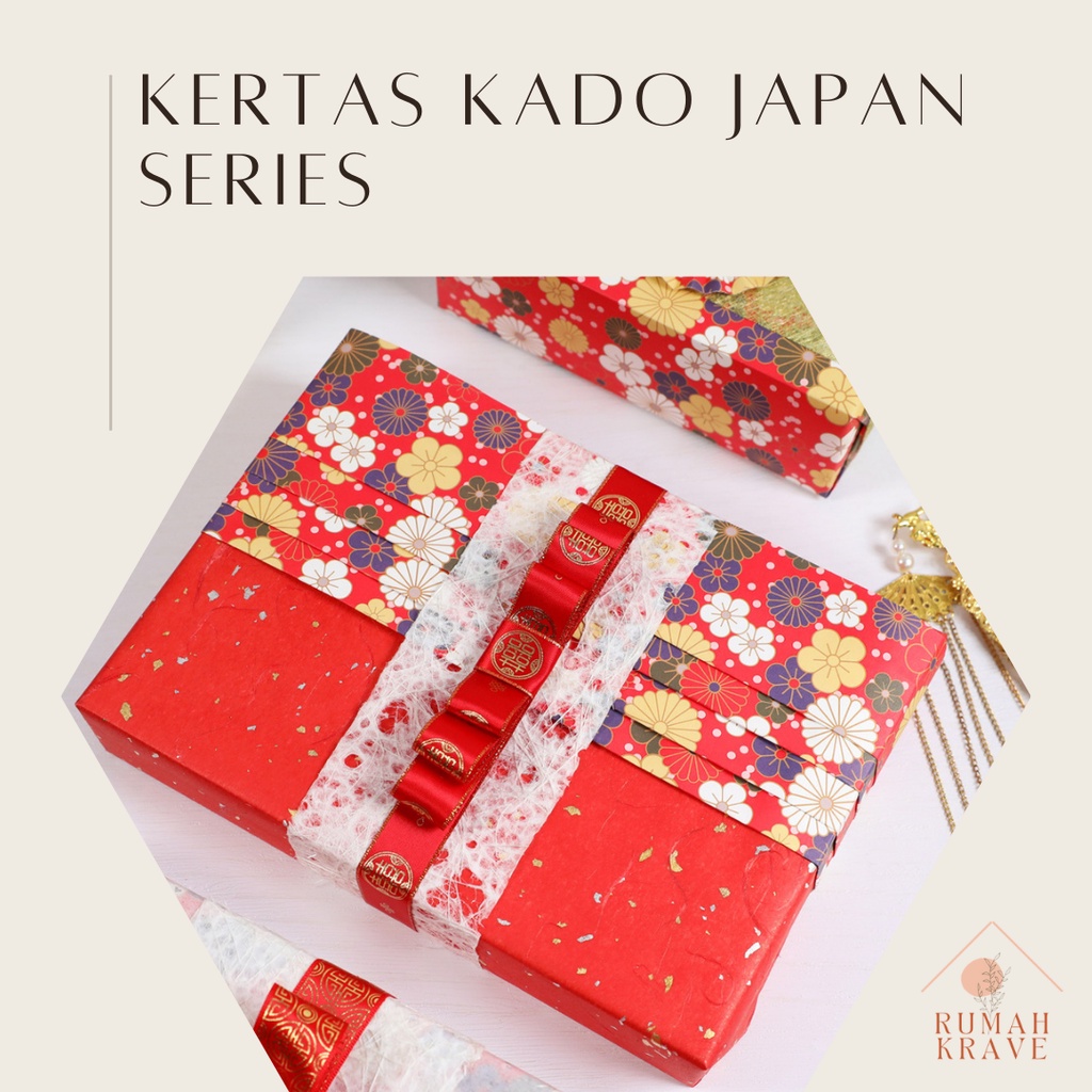Jual RUMAH KRAVE - Kertas Kado Japan Series Merah Chinese Wrapping ...